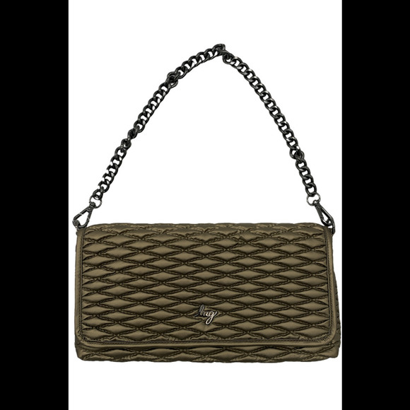 lug | Bags | Lug Metallic Quilted Shoulder Bag W Chain Strap Strut ...